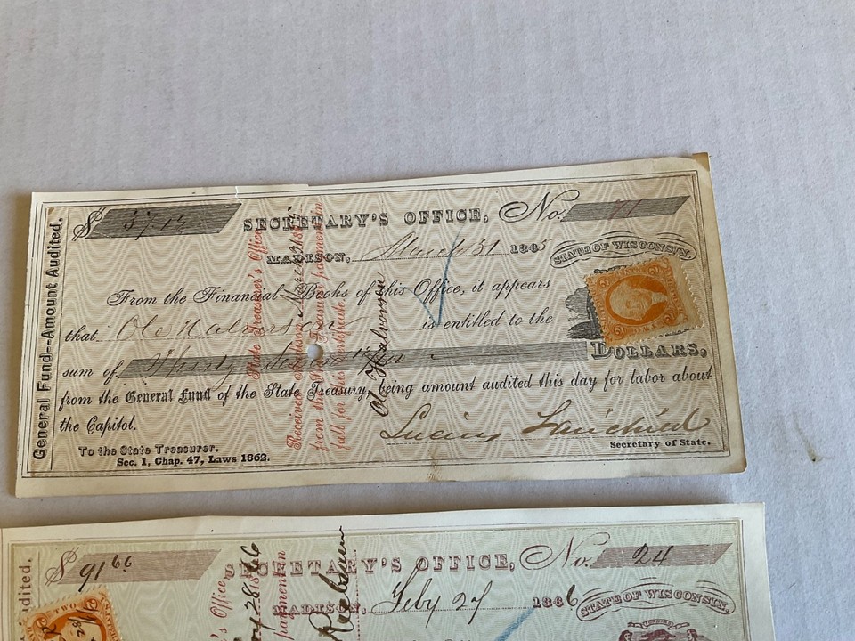 CIVIL WAR WISCONSIN IRON BRIGADE GENERALS TS ALLEN & L. FAIRBANKS SGN ...