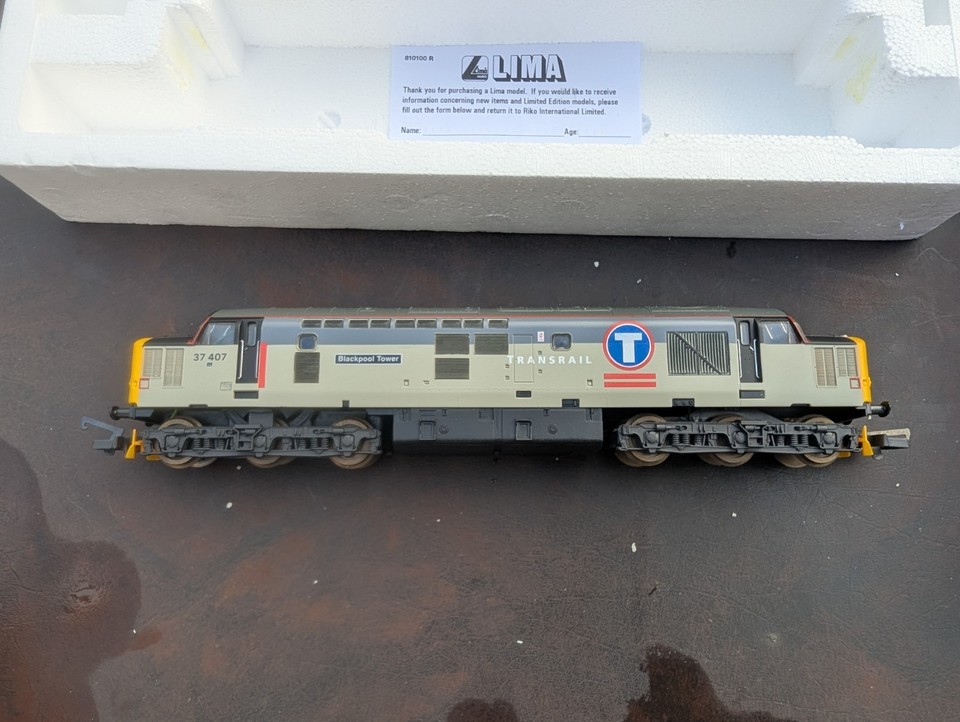 Lima OO Gauge Class 37 Diesel Transrail Grey 'Blackpool Tower' VGC ...