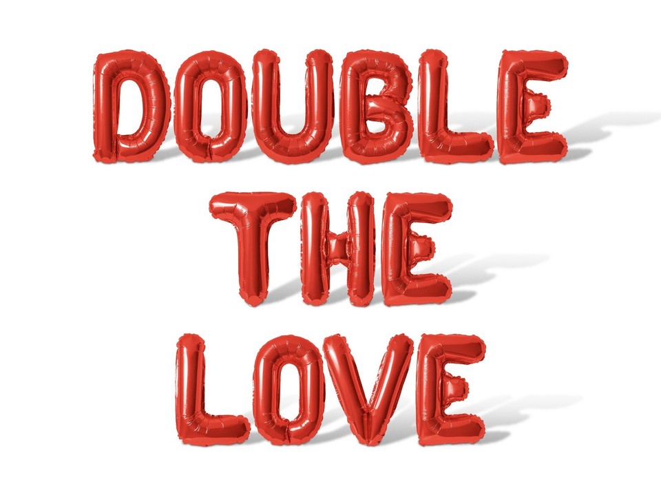 DOUBLE THE LOVE Letter Balloon Banner - Twin Baby Shower DIY Party ...