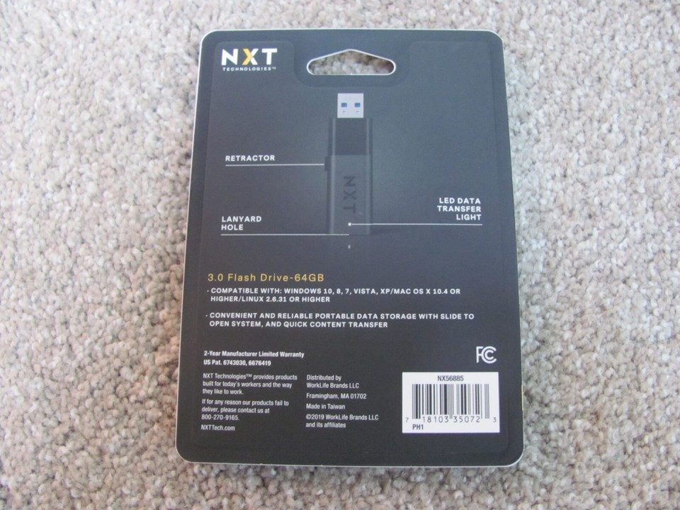 Brand New NXT Technologies 64GB USB 3.0 Flash Drive, 2/Pack (NX56885 ...