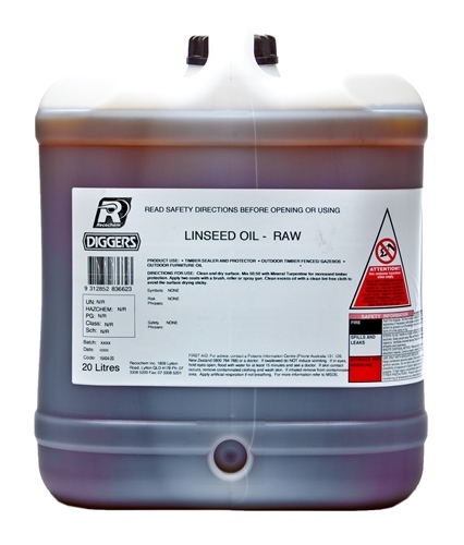 Diggers Linseed Oil Raw 20Litre Natural Timber Sealer Protector Outdoor ...