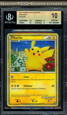 BGS 10 ⭐️ Pokemon Italian Pikachu 2010 World Promo Japanese Card | eBay