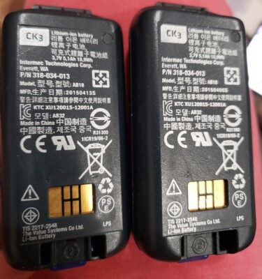 QTY 2 Intermec CK3 LITHIUM-ION Battery Replacement 3.7V 5100mAH 18.9WH ...