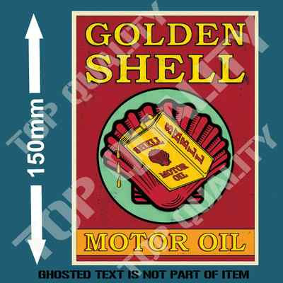 VINTAGE SHELL MOTOR OIL Decal Sticker Vintage Retro Mancave Hot Rod ...
