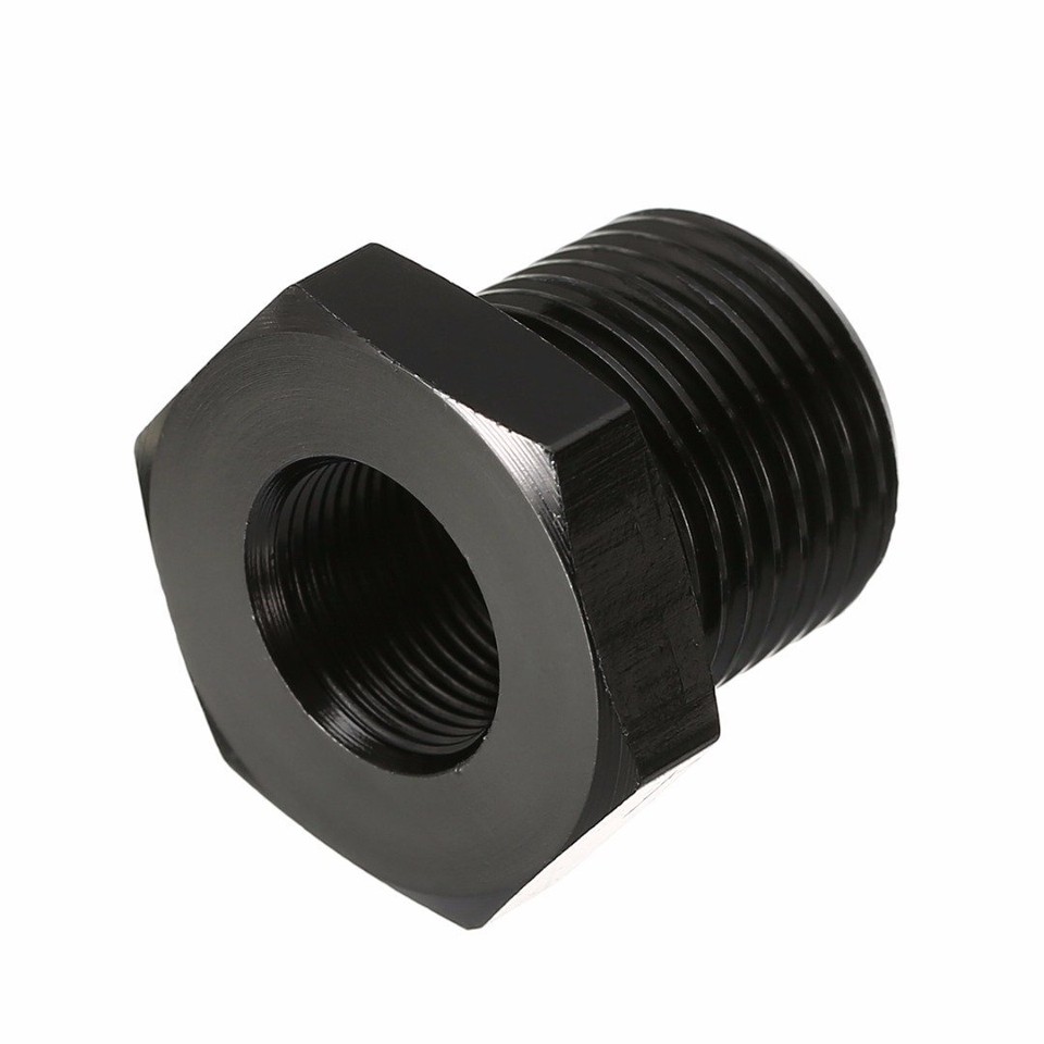 1PC 1/2-28 to 3/4-16 Threaded Oil Filter Adapter Black Aluminum ...