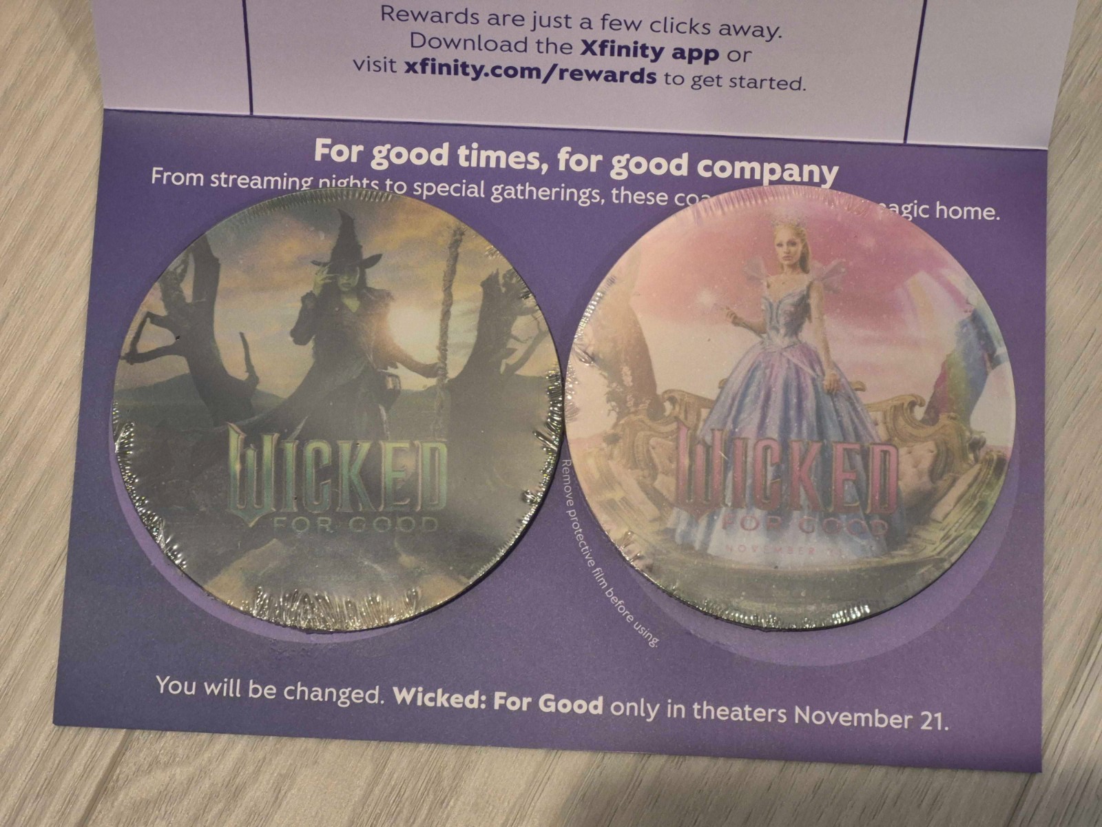 Wicked For Good Movie Coasters Glinda Elphaba Oz Cork Back - Xfinity ...