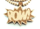 Wooden POW Pendant Piece 36" Chain Necklace Good Quality Wood Chris ...