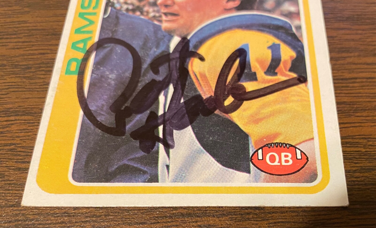 PAT HADEN 1978 TOPPS AUTOGRAPHED FOOTBALL CARD # 346 LOS ANGELES RAMS ...