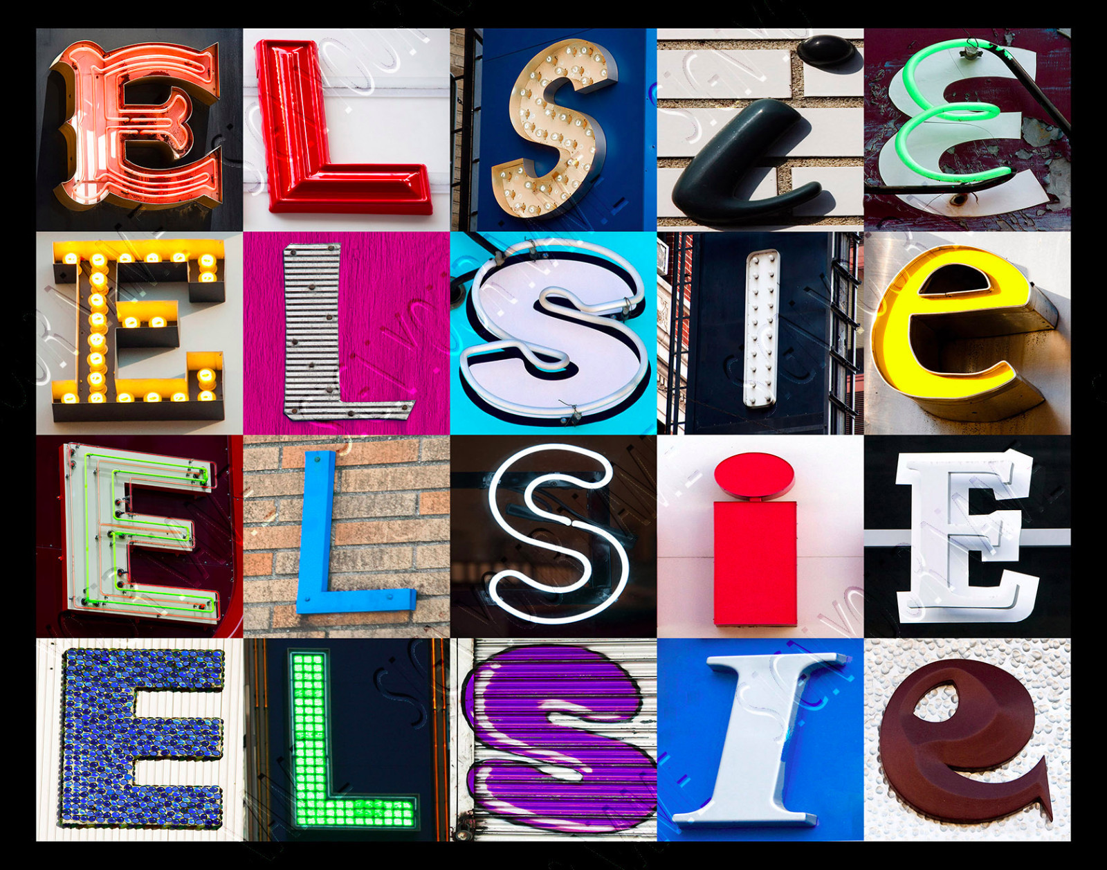 ELSIE Name Poster featuring photos of actual sign letters | eBay