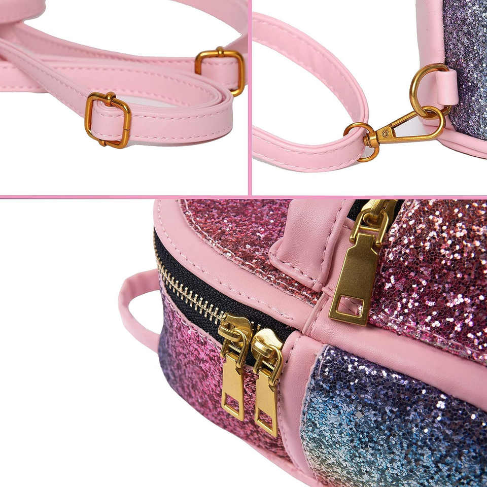 SEALINF Women Girl Bling Mini Backpack Convertible Shoulder Cross Bags ...