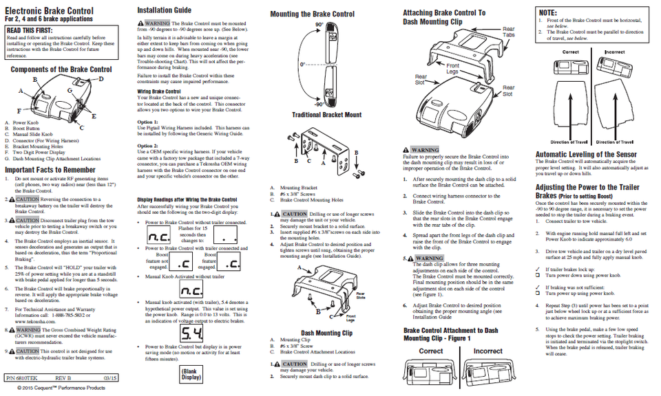 Tekonsha Primus IQ Trailer Brake Controller for 03-07 Hummer H2 Plug ...