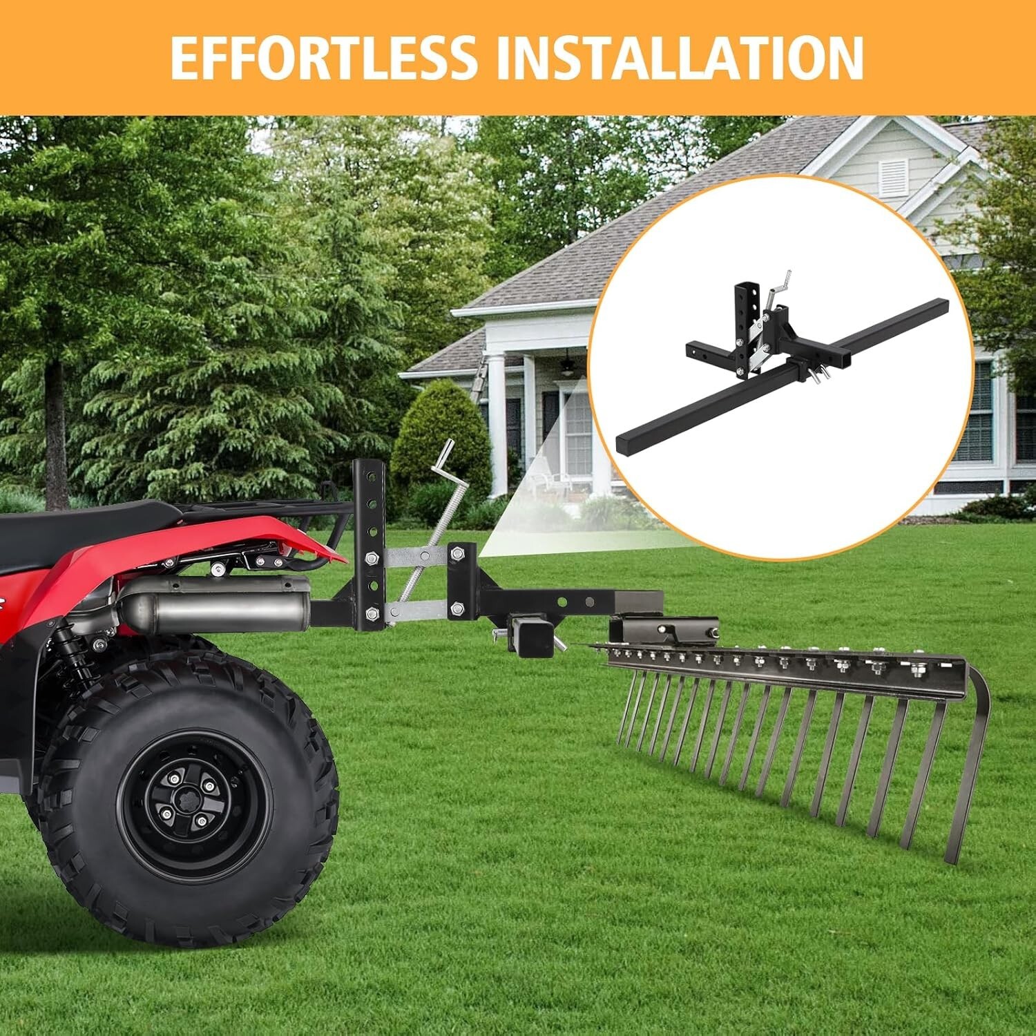 ATV/UTV Manual Implement Lift 1-Point 2" Receiver for Tractors & Plow ...