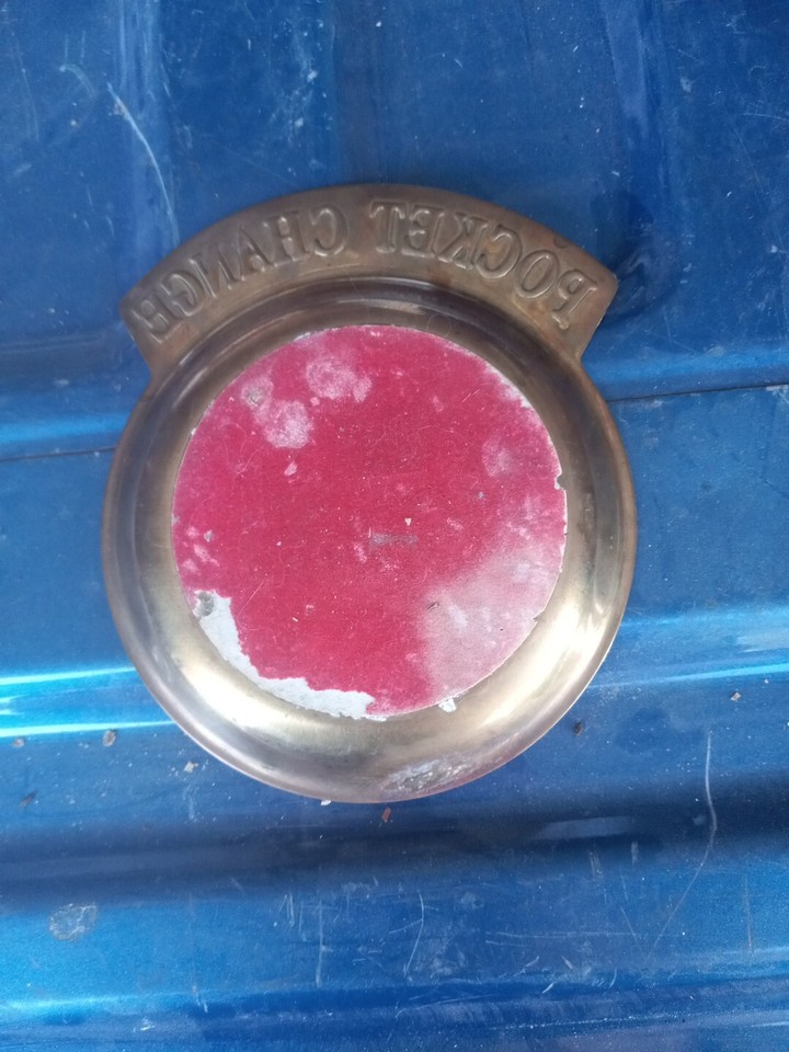 Vintage Solid Brass "Pocket Change" Dish Key Holder Trinket Dish Coin ...