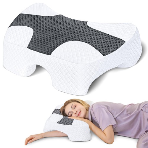 Side Sleeper Pillow with Arm Hole, Memory Foam Shoulder Pillow for Neck ...