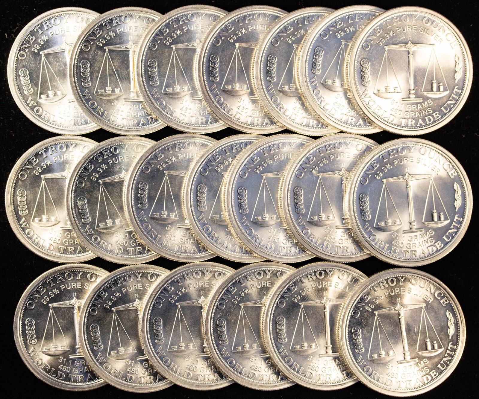 1985 -20 1oz Silver World Trade Unit "Pure Silver" in 6 Languages | eBay