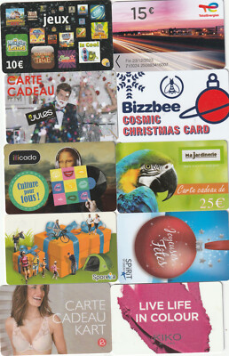 ## LOT n° 31 / 10 cartes cdx divers ## Carte cadeau GIFT CARD - (France ...