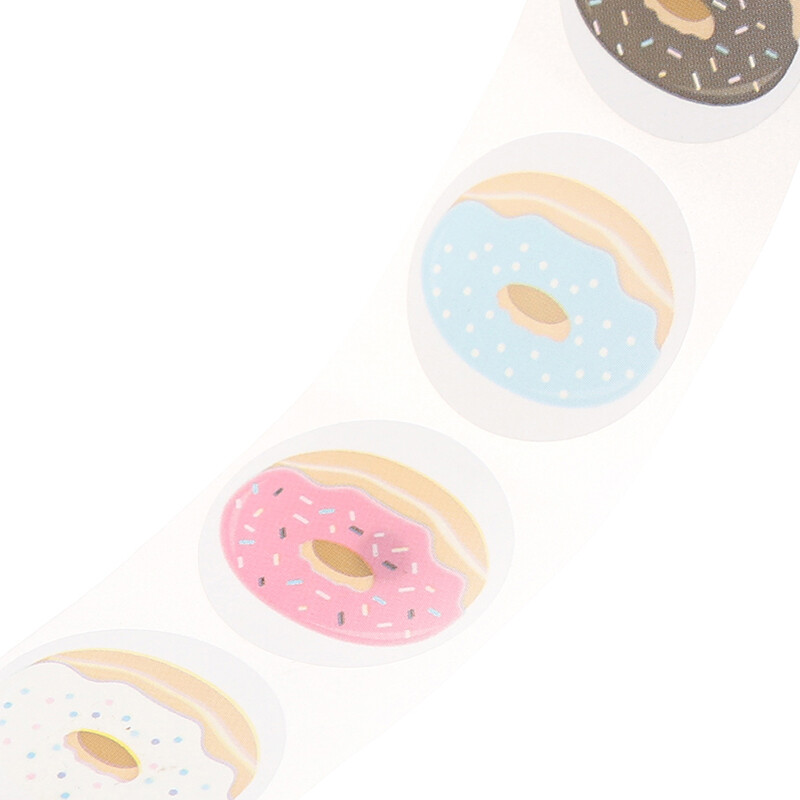500pcs Doughnut Stickers 8 Designs Delicious Cake Bread Baking Labels ...