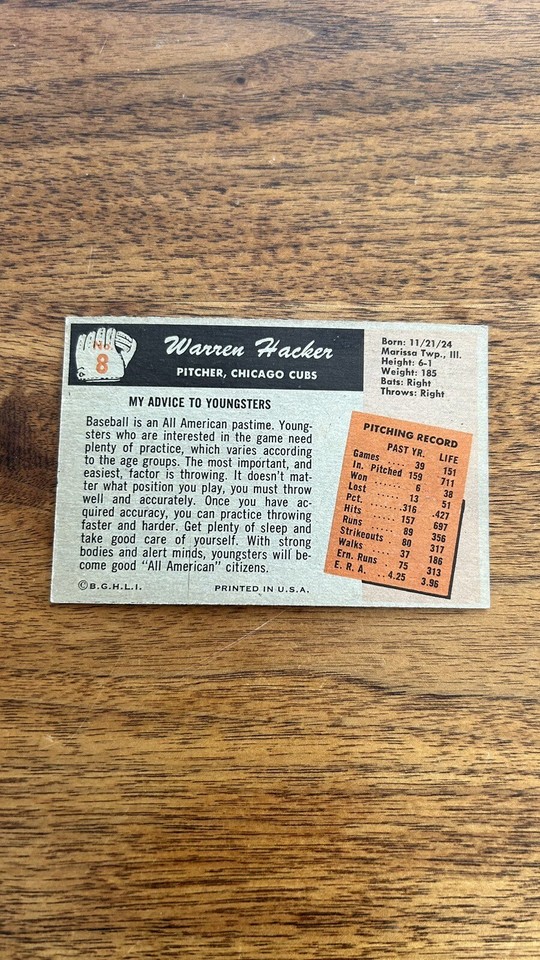 1955 Bowman Set-Break # 8 Warren Hacker EX-EXMINT | eBay