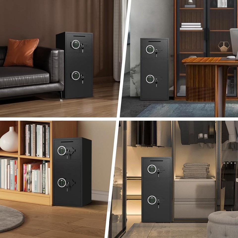 7.0 Cub Safe Box, Home Large Safe with Deposit Slot and Backlit ...