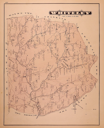 1876 Plat Map ~ WHITELEY Twp., GREENE Co., PENNSYLVANIA ~ (14x17)-#18 ...