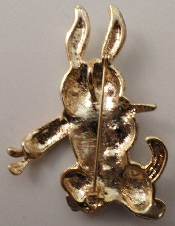 Bunny Rabbit Easter Inspired Rhinestone Bling Brooch Hat Lapel Pin # ...