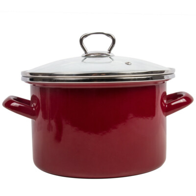 Red Enameled StockPot. Durable Enamelware Stock Pots Casserole from ...