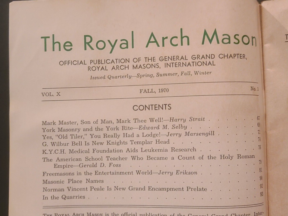 The Royal Arch Mason Freemason Magazine Fall 1970 | eBay