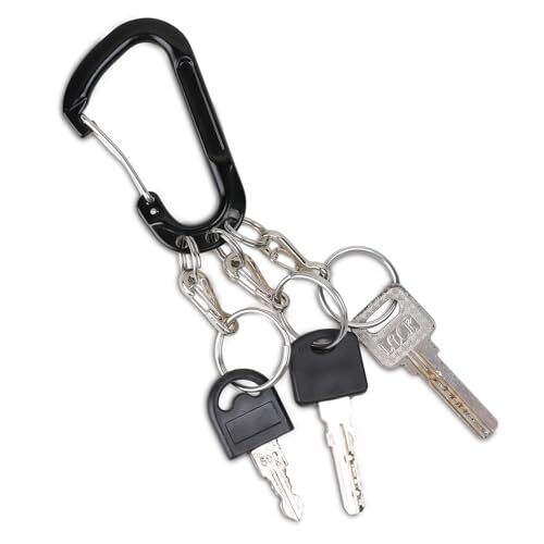 Multifunctional Keychain Clip, D Ring Shape 3 Hole Key Carabiner with ...