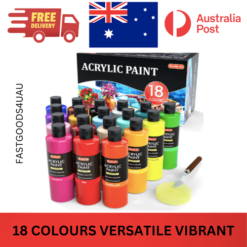 Acrylic Paint Shuttle Art 18 Colours Acrylic Paint Bottle Set Beginners ...