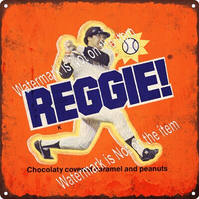 Reggie Jackson Candy Bar New York Yankees Chocolate Metal Sign 12x12 ...