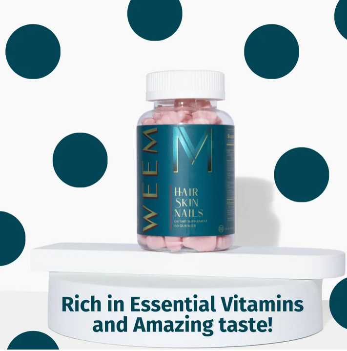 WEEM- Hair, Skin & Nails Gummies, Gluten Free, Vegan, Cruelty-free 60 ...
