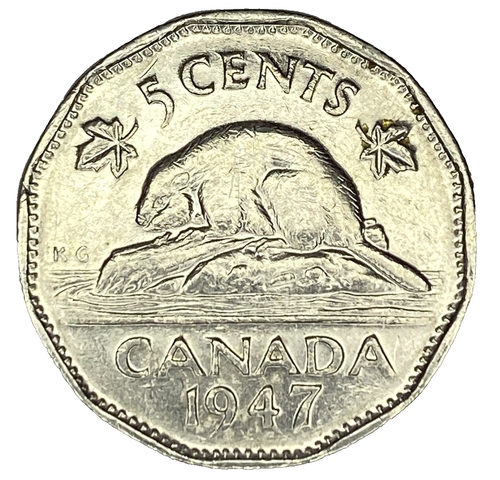 1947 CANADA 5 CENTS BEAVER KING GEORGE VI NICKEL COIN | eBay