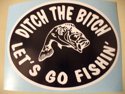 FUNNY WARNING FISHING BASS TROLLEY BAIT LURE TACKLE BOX STICKER DECAL ...