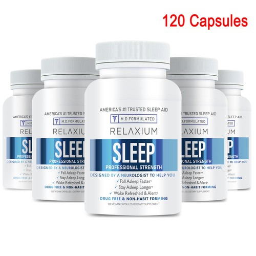 1/2/3/5Pack 120-Caps Relaxium Sleep Natural Dietary Supplement for ...