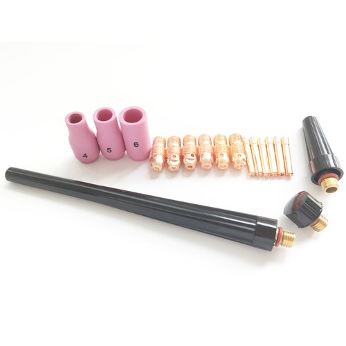 18pk TIG Welding Consumables WP9 20 25 Torch Collet Body Alumina Nozzle ...