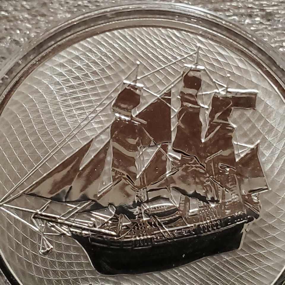 2022 1 oz .9999 Cook Islands Silver HMS Bounty 1$ Coin Pirate Ship ...