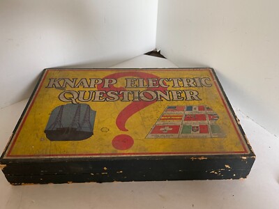 Vintage Knapp Electric Questioner, Wooden box game, Color/with Cards ...