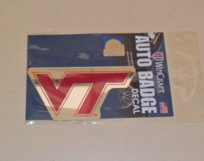 VIRGINIA TECH HOKIES AUTO BADGE CAR DECAL EMBLEM 3X5 FREE SHIPPING | eBay