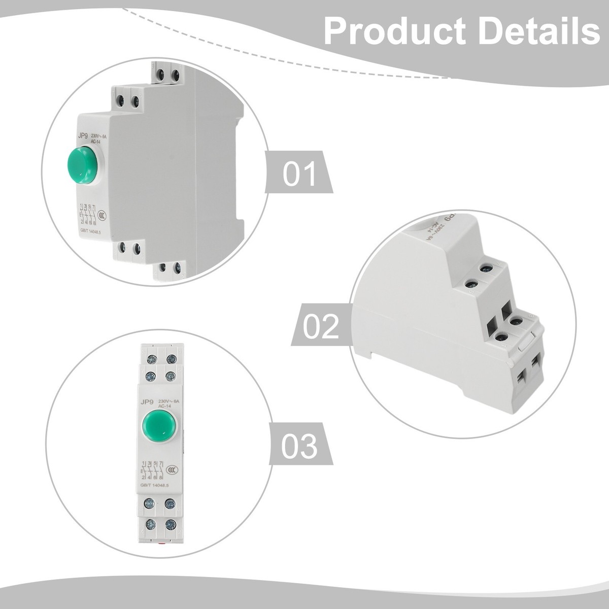 Din Rail Push Button Switch JP9, AC230V 2NO 2NC, For Line Control, With ...