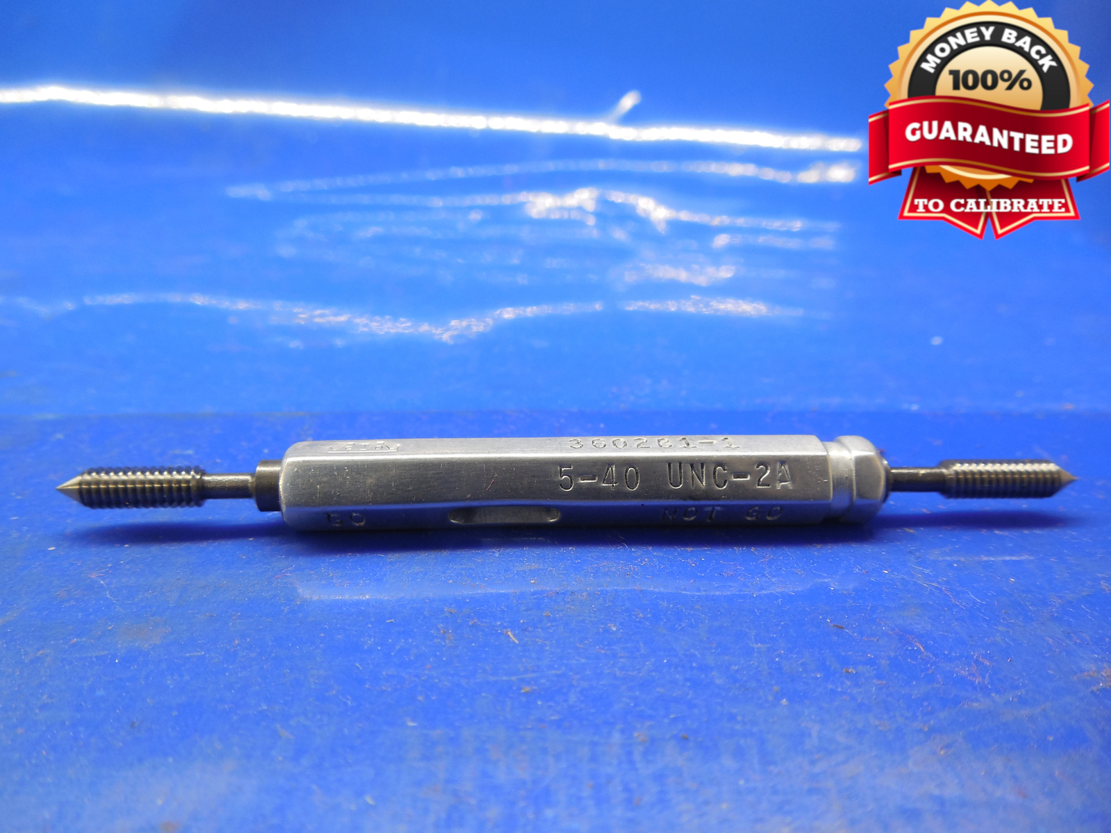 5 40 UNC 2A SET THREAD PLUG GAGE #5 .125 GO NO GO P.D.'S = .1080 ...