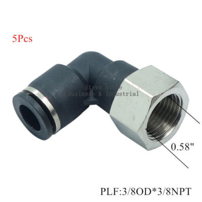 5Pcs Air Pneumatic Push In Connector Female Elbow Fitting 3/8" OD*3/8 ...