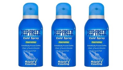 3 x Deep Freeze Cold Spray Pain Relief Sprains Strains Joint Pain 150ml ...