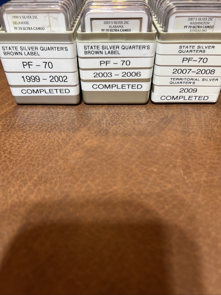 Complete Set SILVER State Quarters & Territories NGC PF70 UCAM RARE ...