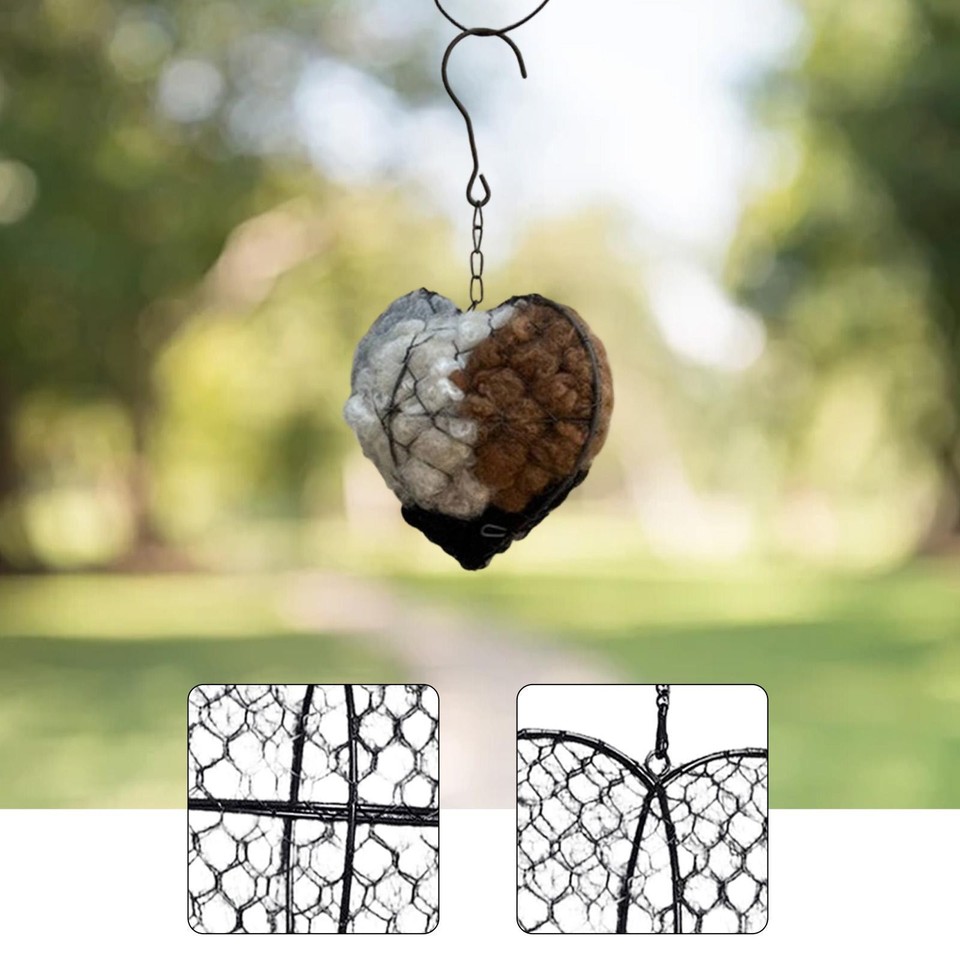 Heart Shaped Hanging Planter Metal Wire Frame with Chain & Hook Floral ...