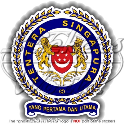 SINGAPOREAN Armed Forces Emblem Singapore 100mm (4") Vinyl Sticker ...
