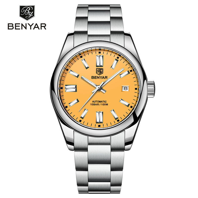 Benyar Automatic Mechanical Luxury Watch Stainless Steel Watches 100M ...