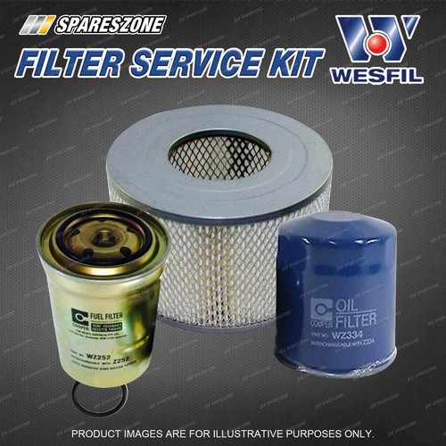 Wesfil Oil Air Fuel Filter Service Kit for Toyota Coaster Bus BB50 4.1L ...