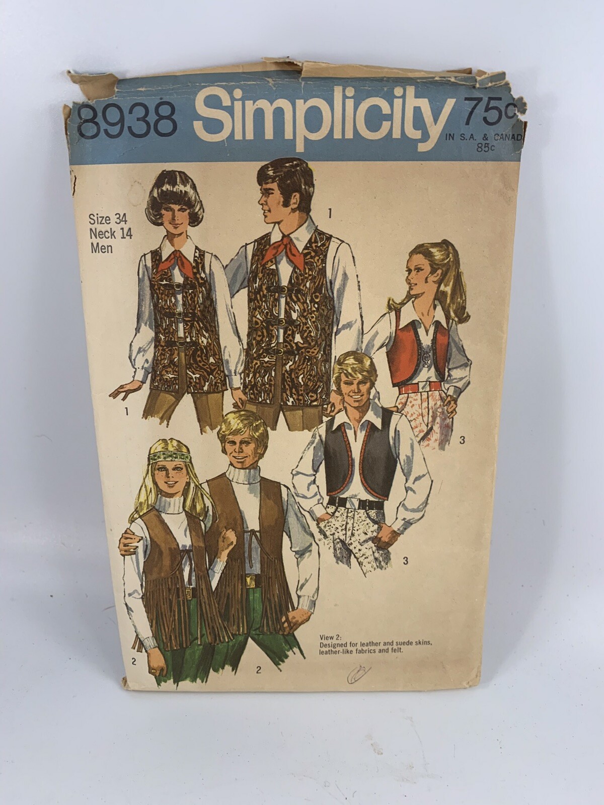 Vintage Simplicity #8938 Pattern For Men’s & Misses’ Set Of Vests | eBay