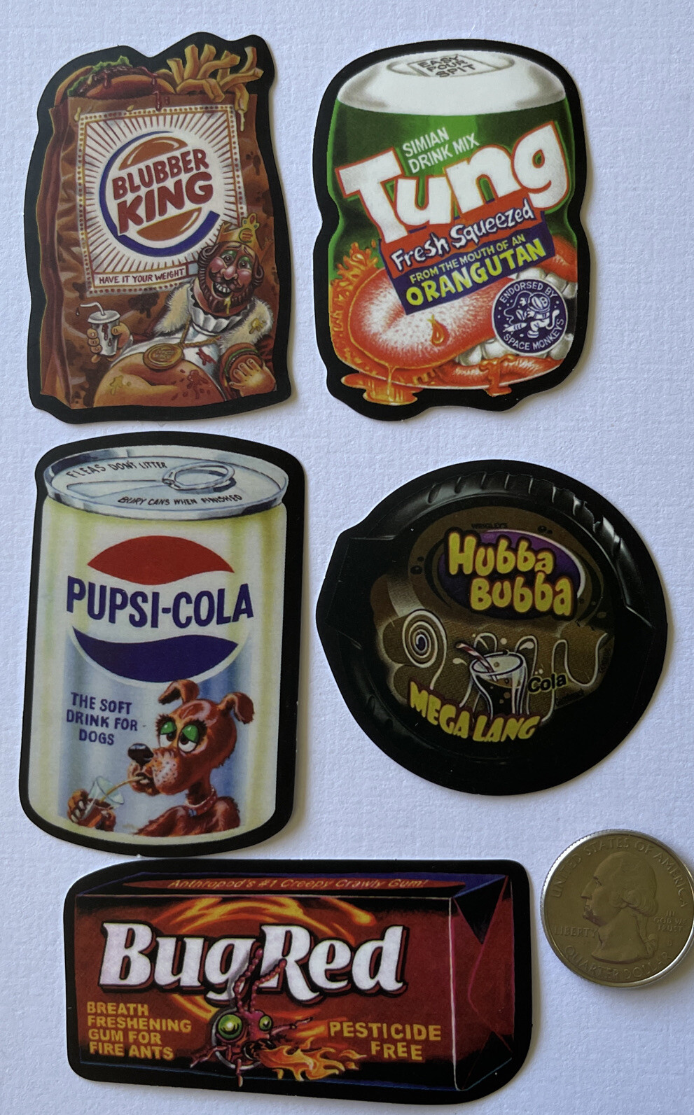 JOKE FOOD ASSORTMENT Stickers(5pc)Silly•Goofy•Candy •Gum•Gushers•Fruit ...