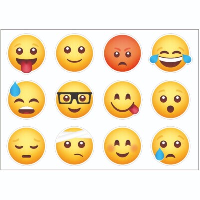 Mood Faces Feelings Sticker Sheet Decal Signs Wall Self Adhesive Vinyl ...